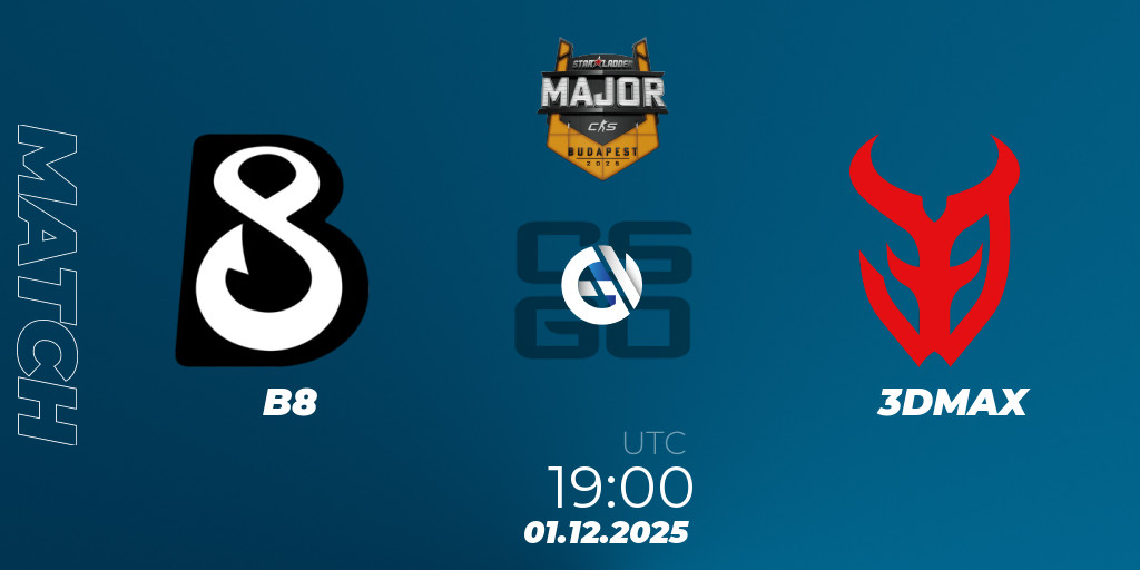 Pronósticos B8 - 3DMAX. 01.12.2025 at 19:30. StarLadder Budapest Major ...