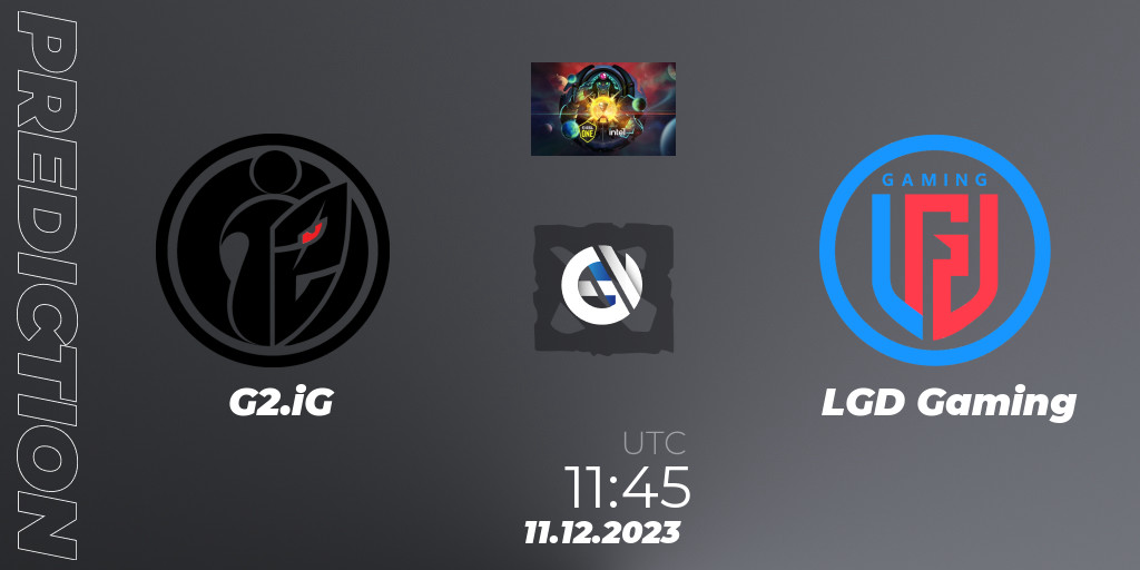 Pronósticos G2.iG - LGD Gaming. 11.12.23. ESL One - Kuala Lumpur 2023 - Dota 2