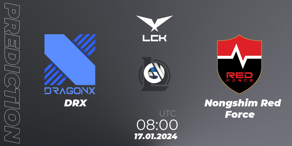 Pronósticos DRX - Nongshim Red Force. 17.01.24. LCK Spring 2024 - Group Stage - LoL