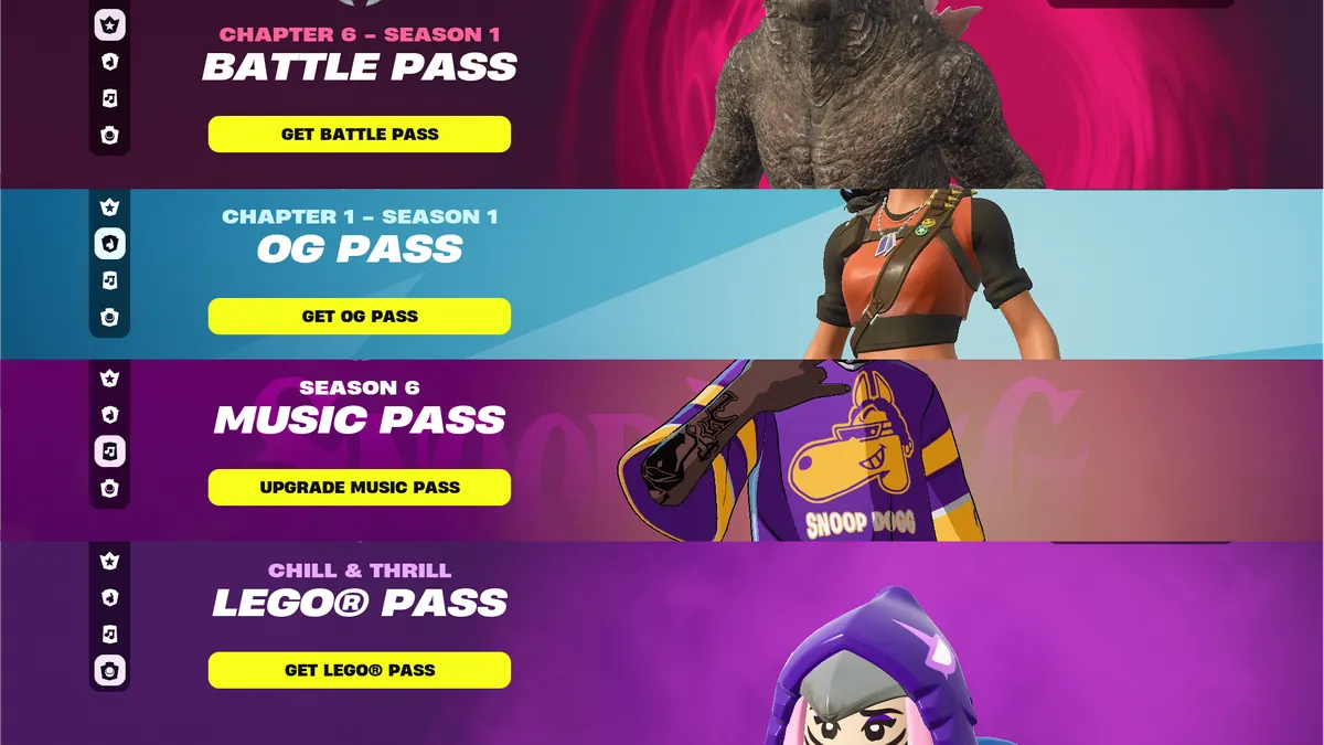 Todos os Passes Fortnite - Passe de Batalha, Passe OG, Passe de Música ...